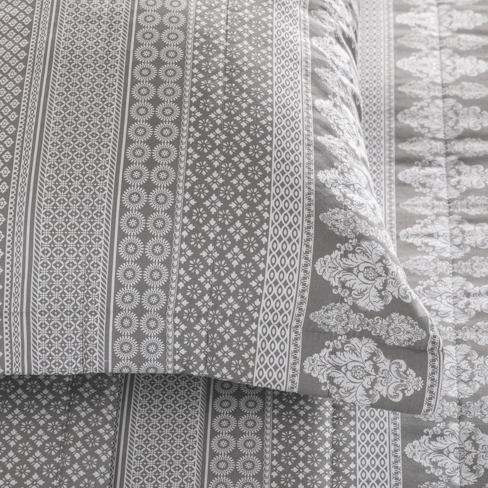 Jogo de Colcha Casal King Buddemeyer Windsor Cinza - mooun