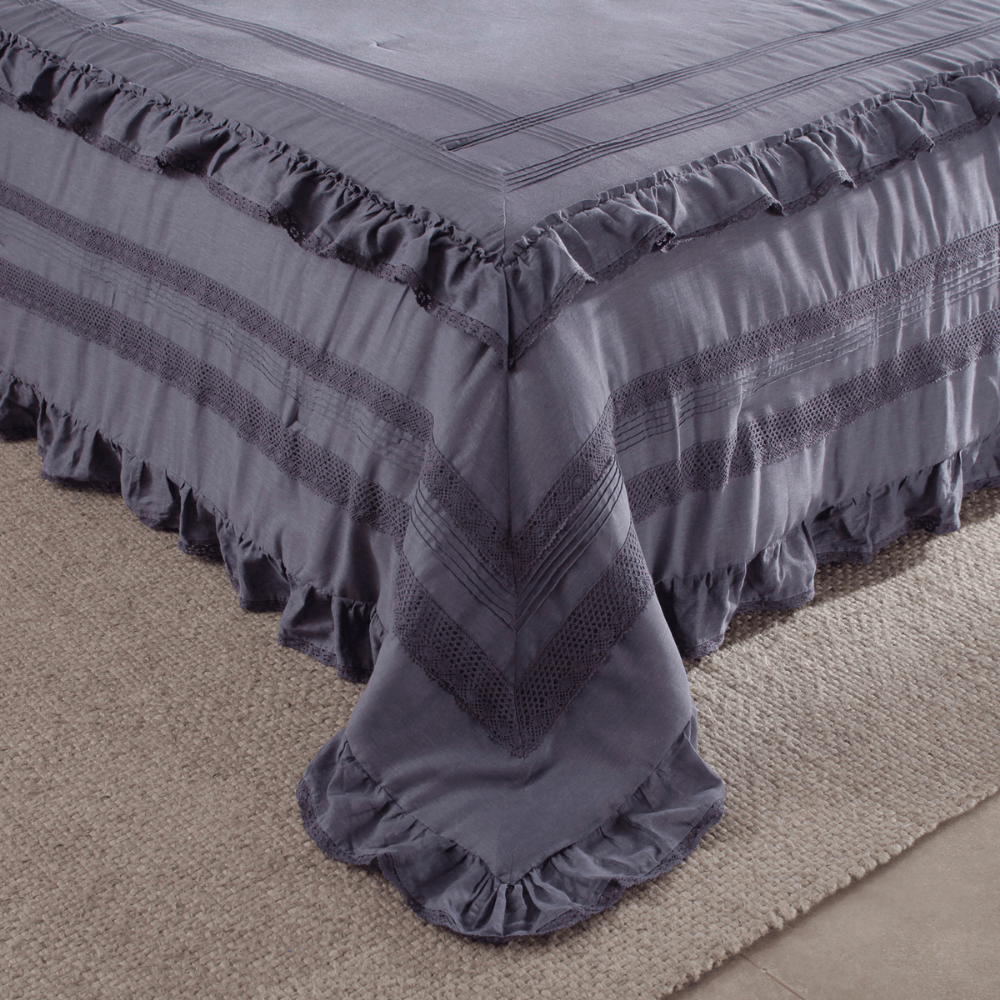 Jogo de Colcha Casal King Buddemeyer Luxus Palermo Azul - Camicado