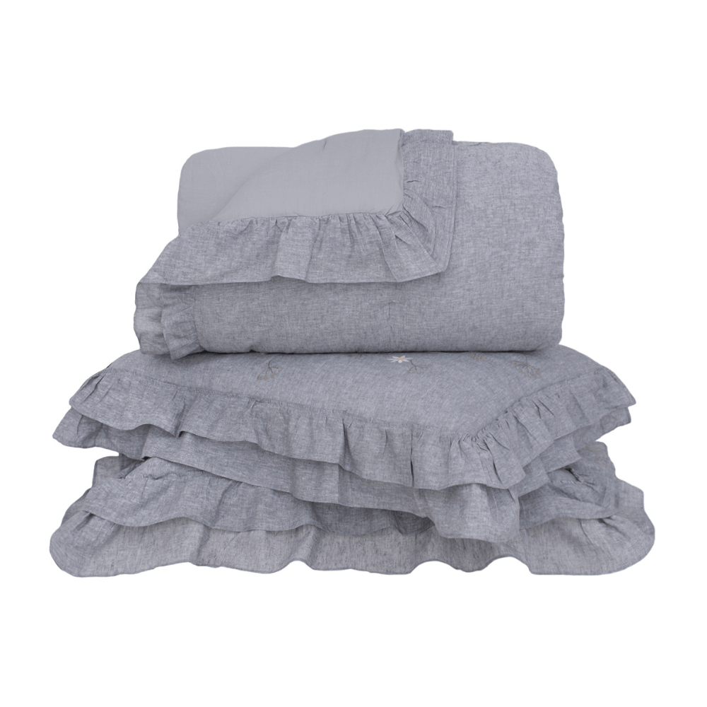 Jogo de Colcha Casal Queen Buddemeyer Luxus Gardella Cinza - mooun